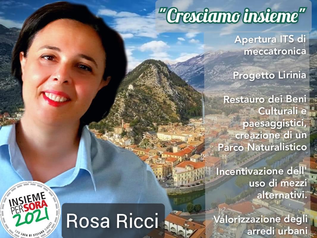 ELEZIONI SORA 2021 - Rosa Ricci a sostegno del candidato Sindaco Luca ...