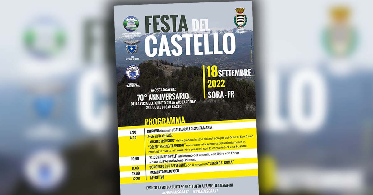 Sora: Domenica 18 tutti a Rocca Sorella per la "Festa del Castello". Il ...