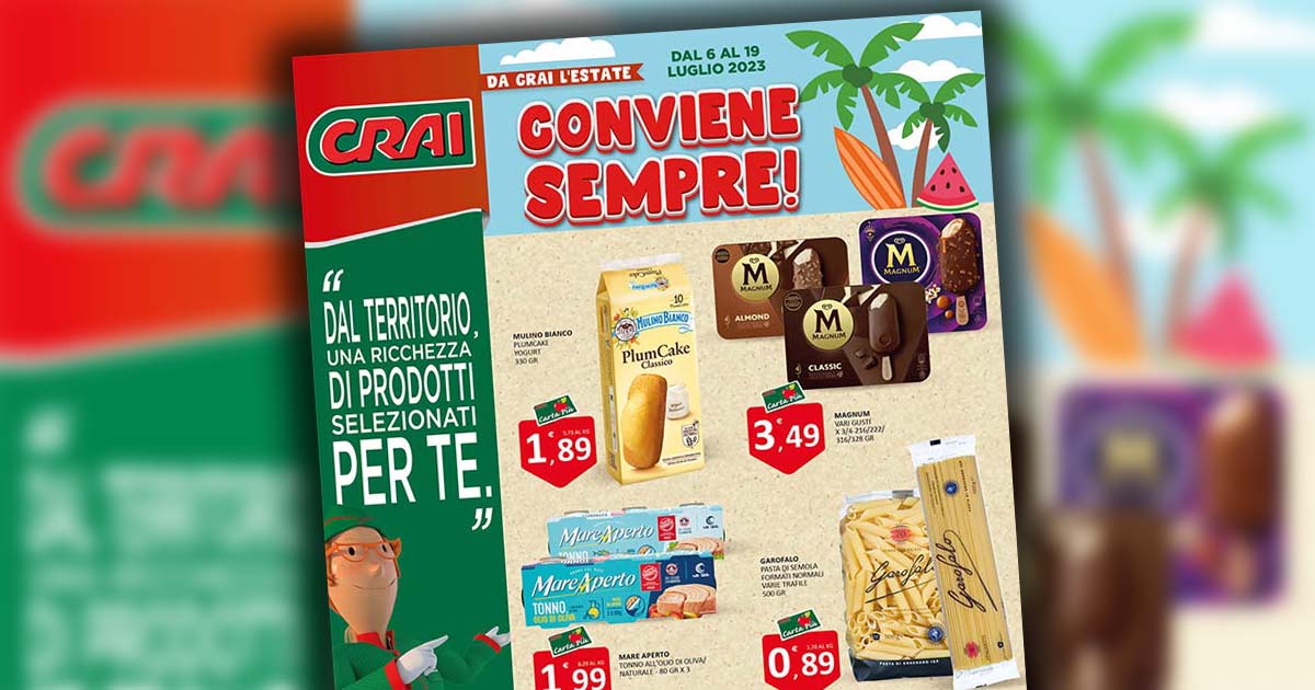 "Da CRAI l'Estate conviene sempre": il nuovo volantino