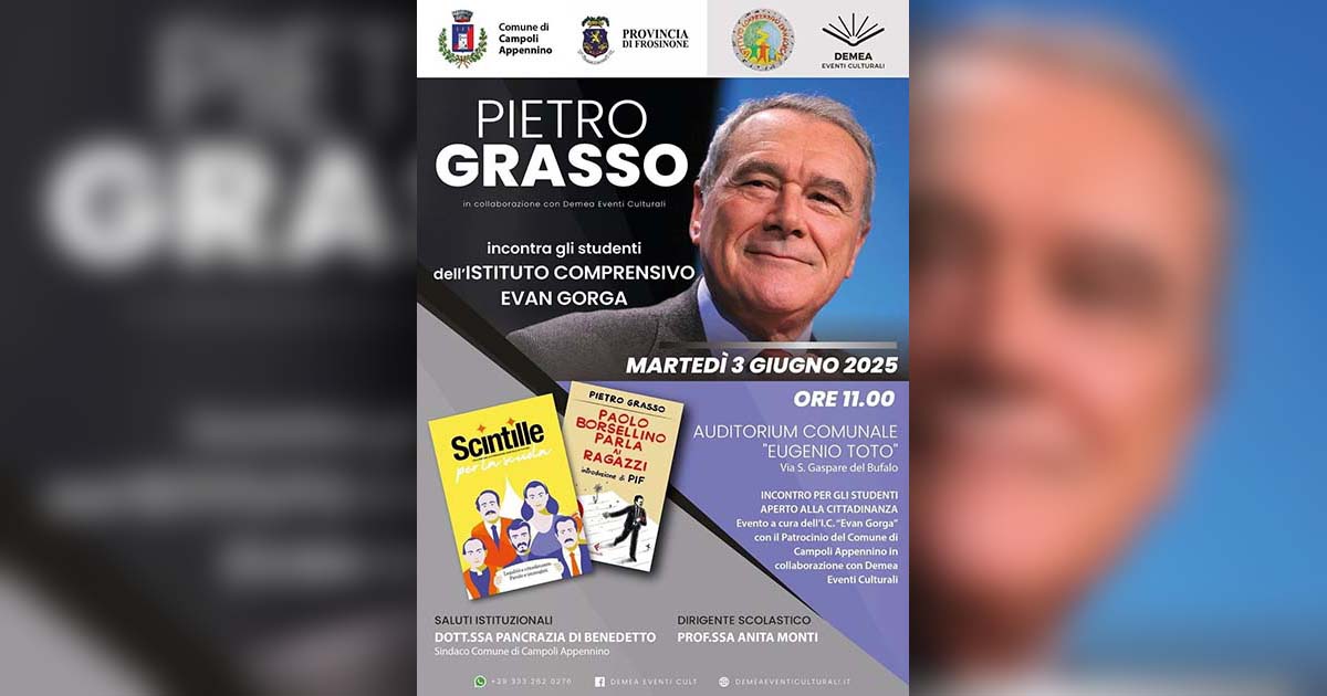Broccostella: il giudice ed ex presidente del Senato, Pietro Grasso ...