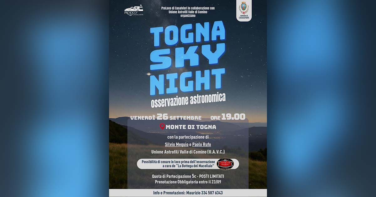 Casalvieri: "Ogna Sky Night", venerdì sera osservazione astronomica sul ...